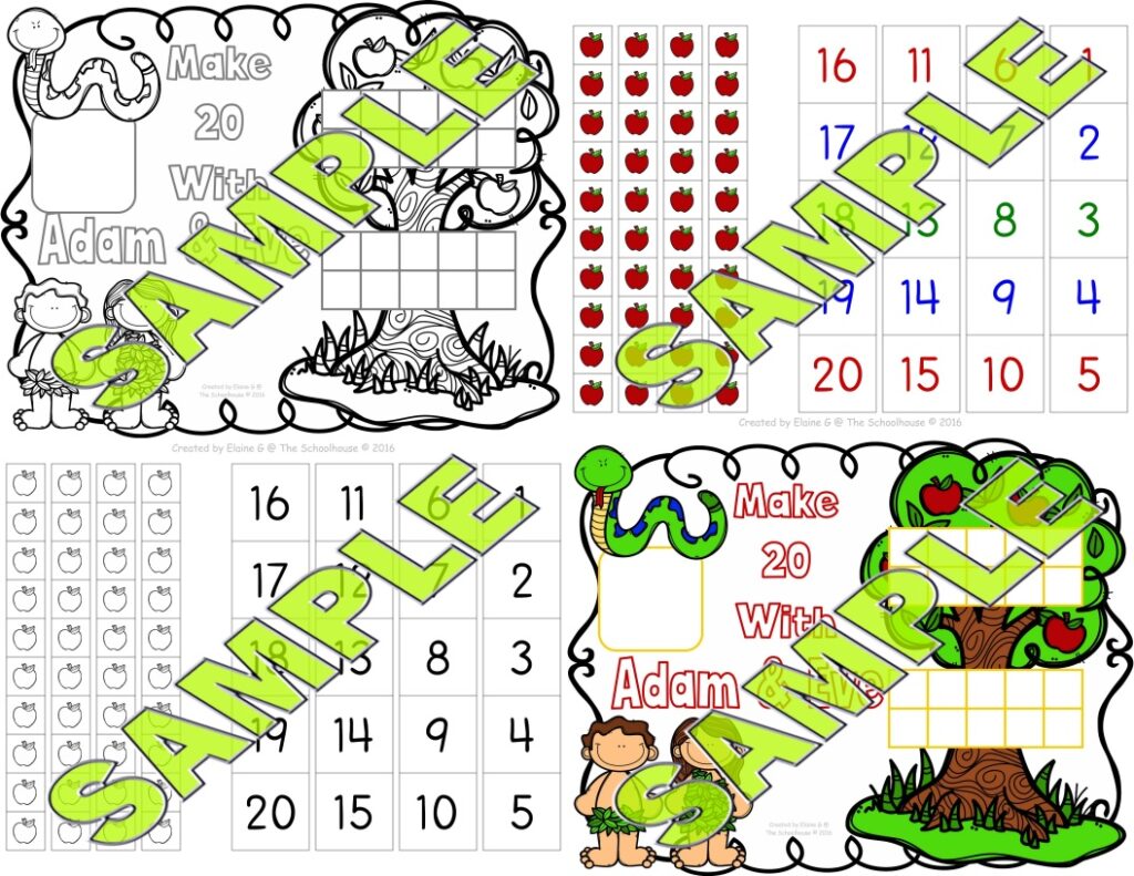 Ten Frames for 1-20 with Adam & Eve | Made By Teachers