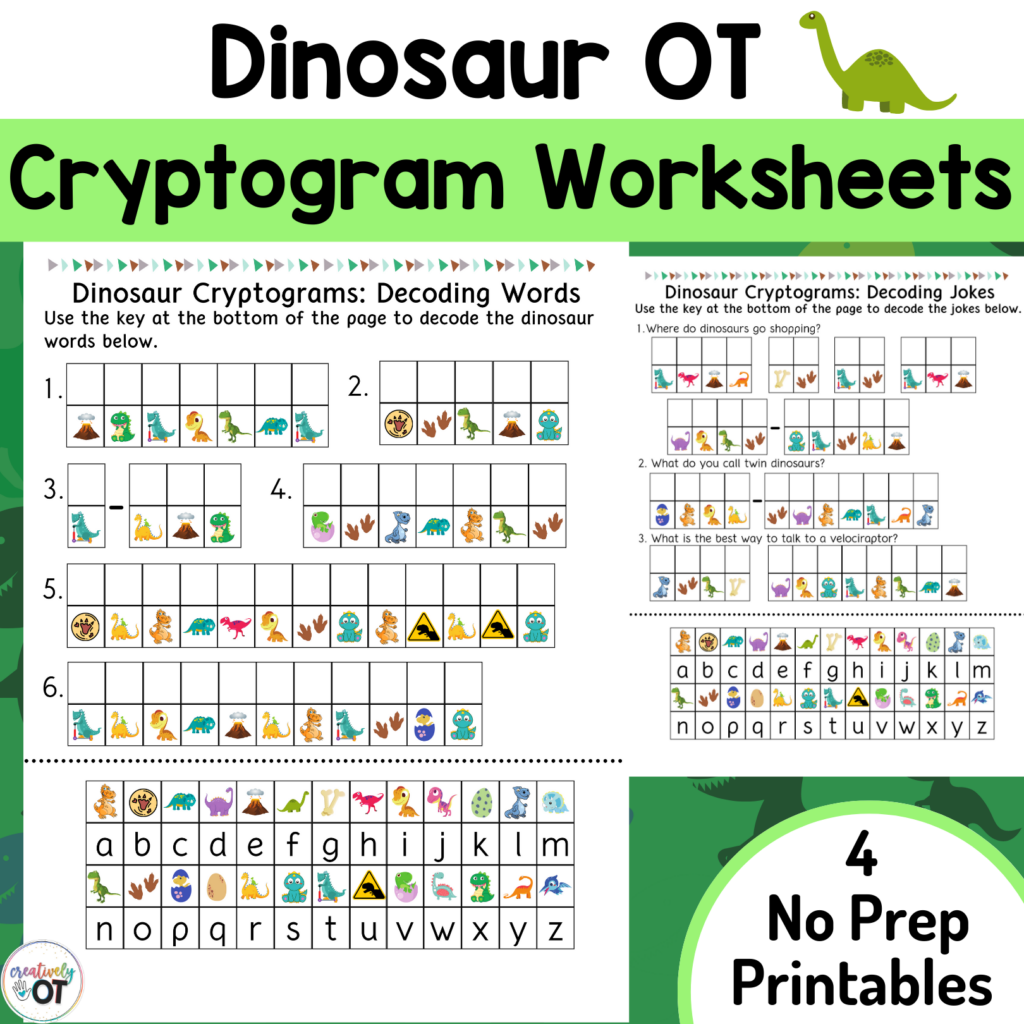 Dinosaur Cryptogram and Decoding Worksheets (Copy) | Made By Teachers