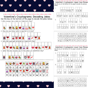 Valentine's Day Cryptogram and Decoding Worksheets | Made By Teachers