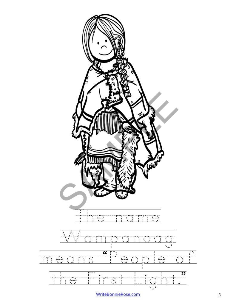 Get to Know the Wampanoag Coloring Book-Level B | Made By Teachers