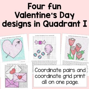 Valentine's Day Coordinate Plane Mystery Pictures Math Graphing Bundle ...