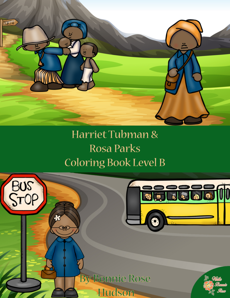 Harriet Tubman and Rosa Parks Coloring Book-Level B | Made By Teachers