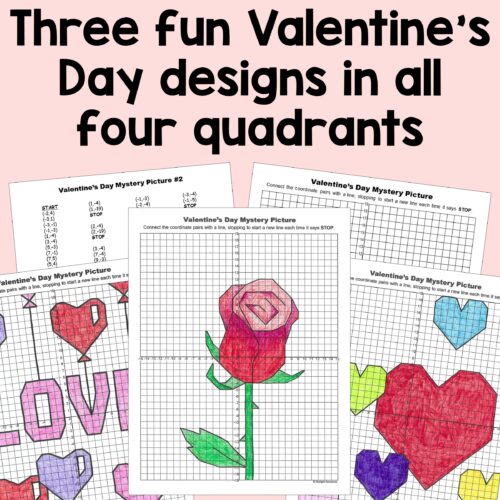 Valentine's Day Coordinate Plane Mystery Pictures Math Graphing Bundle ...
