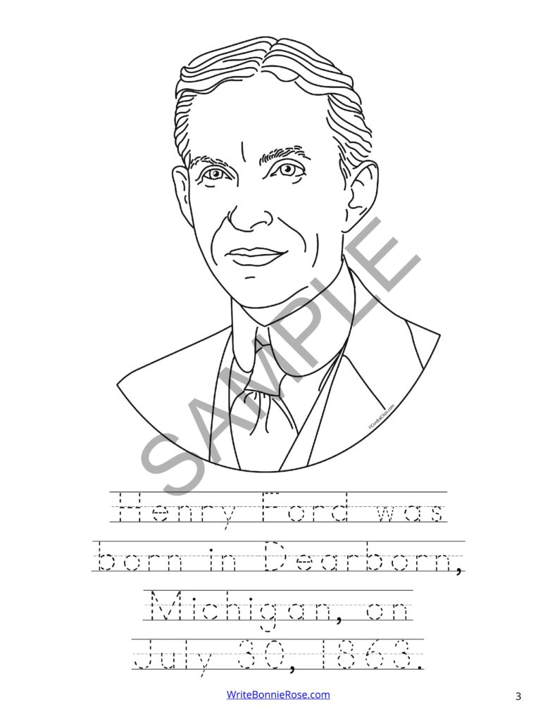 Life of Henry Ford Coloring Book-Level B | Made By Teachers
