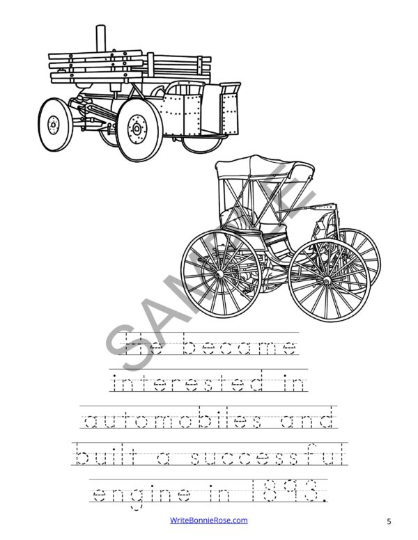 Life of Henry Ford Coloring Book-Level B | Made By Teachers