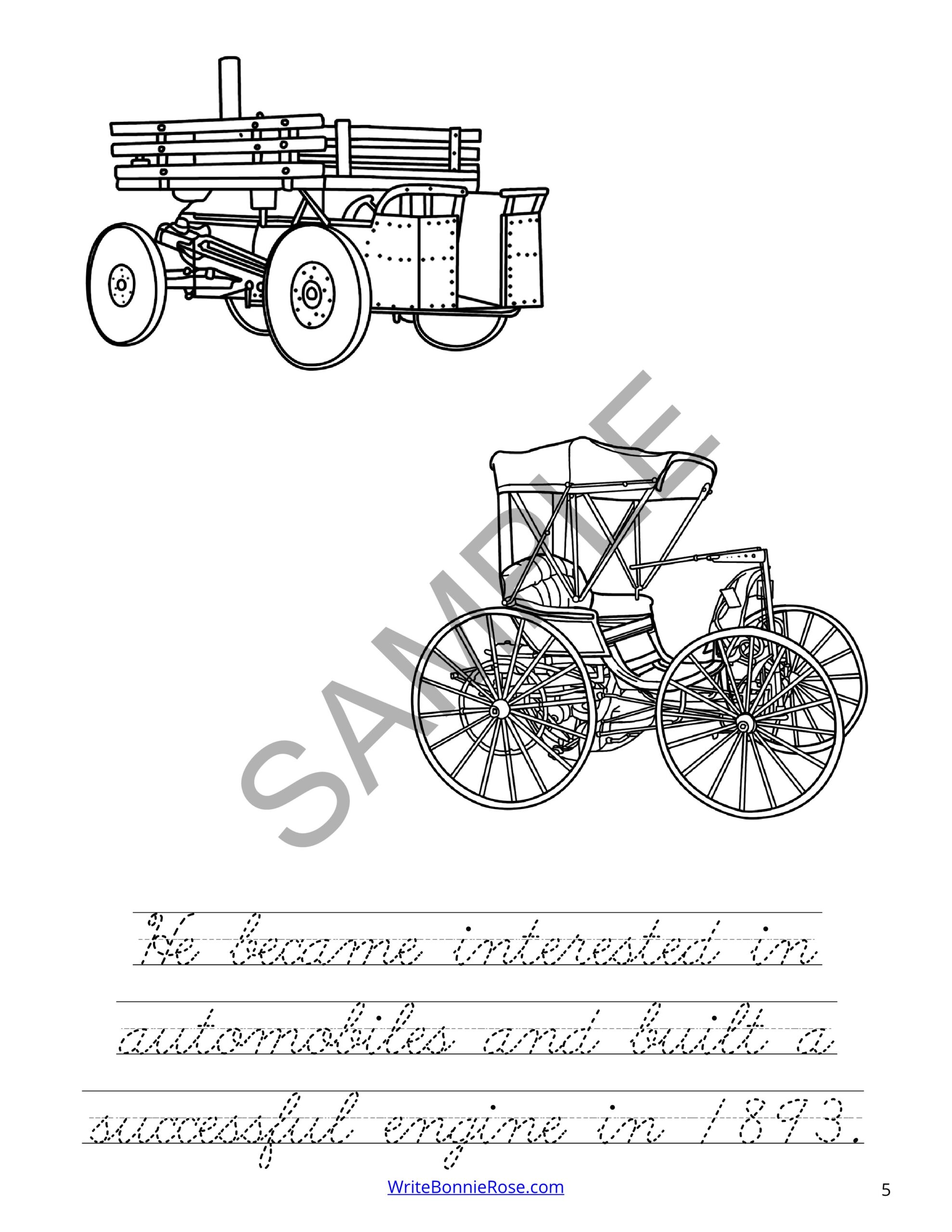 Life of Henry Ford Coloring Book-Level C | Made By Teachers