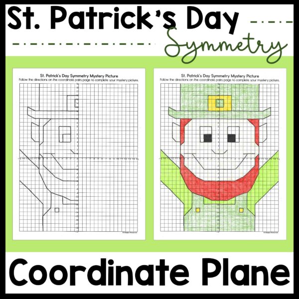 St. Patrick's Day Coordinate Plane Graphing Picture Four Quadrant ...