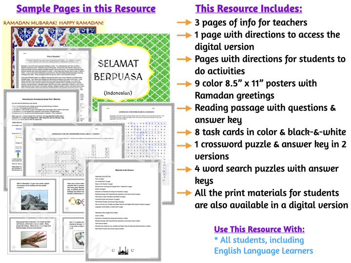 Ramadan Reading Passage Task Cards Puzzles Posters Made By Teachers Ramadan Reading Passage Task Cards Puzzles Posters Made By Teachers
