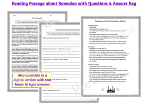 Ramadan Reading Passage, Task Cards, Puzzles & Posters | Made By Teachers
