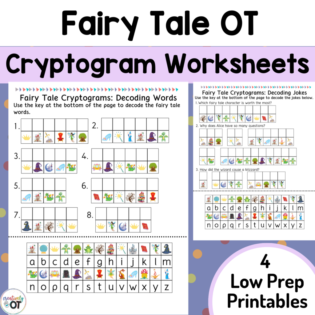 Fairy Tale Cryptogram and Decoding Worksheets | Made By Teachers