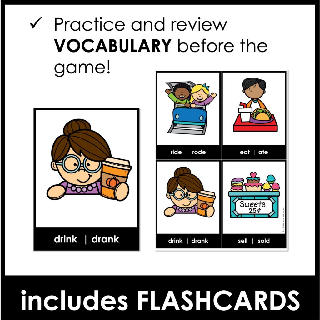 Irregular Verbs Bingo Game | Past Tense Verb Activity & Flashcards ...