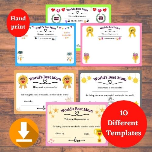 Mom's Certificate / Mother's Day personlized gift / Handprint Craft ...