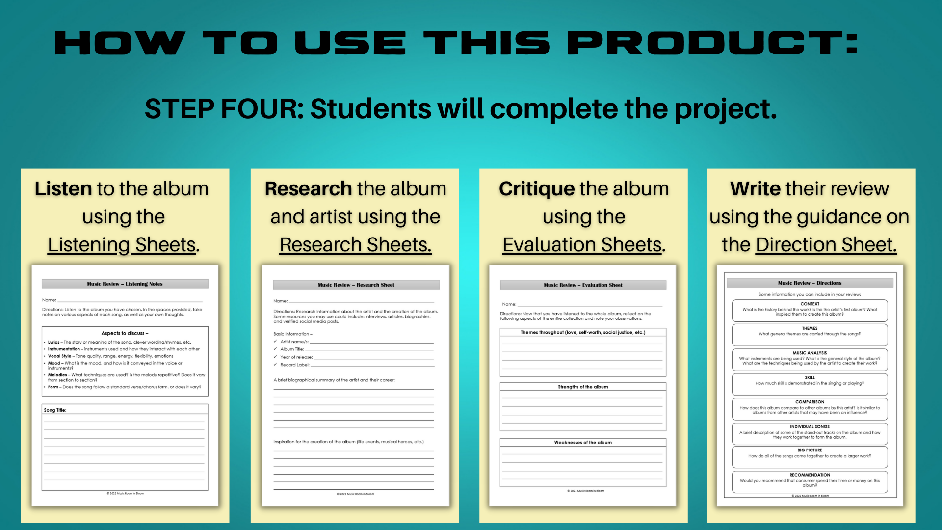 MUSIC REVIEW PROJECT for Middle and High School | Made By Teachers
