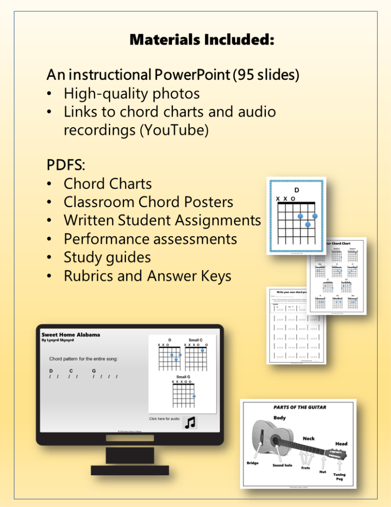 BEGINNING GUITAR UNIT for Middle and High School Music Classes | Made ...