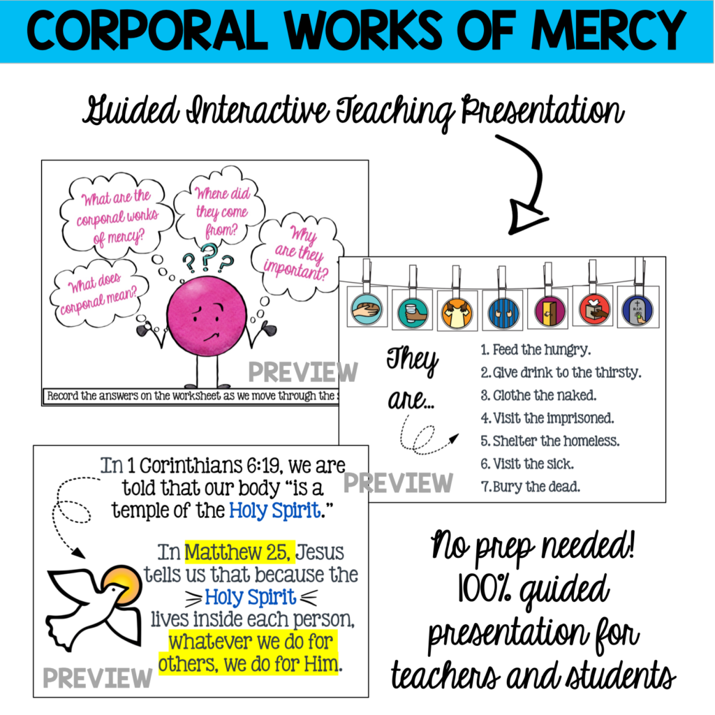 Corporal Works of Mercy Bundle- Interactive Presentation and Bulletin ...
