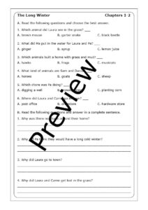 Laura Ingalls Wilder "The Long Winter" worksheets | Made By Teachers