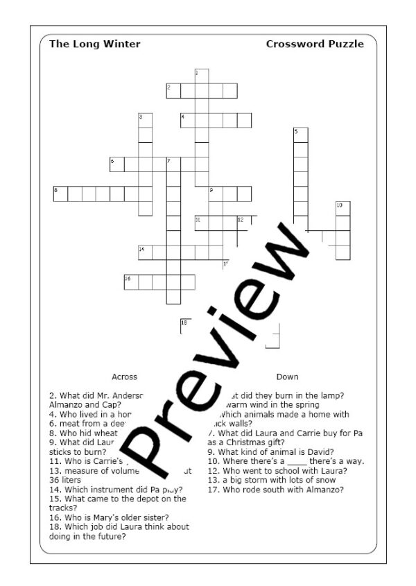 Laura Ingalls Wilder "The Long Winter" worksheets - Made By Teachers