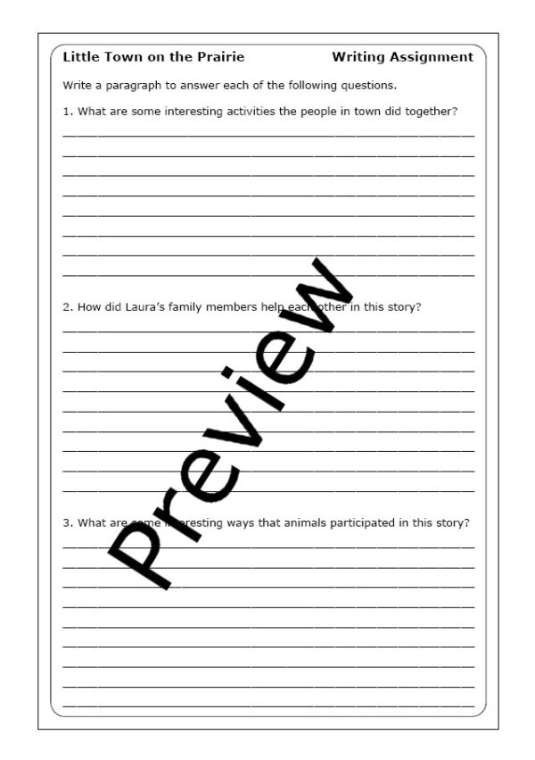 Laura Ingalls Wilder "Little Town on the Prairie" worksheets | Made By ...