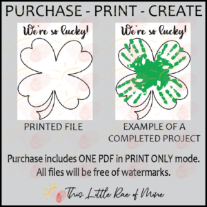 We're so lucky - St Patrick's Day - handprint Art - Printable - DIY kid ...