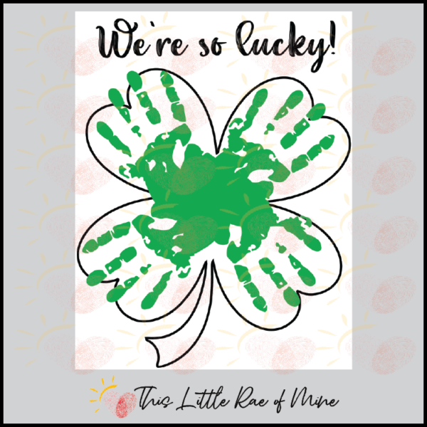 We're so lucky - St Patrick's Day - handprint Art - Printable - DIY kid ...