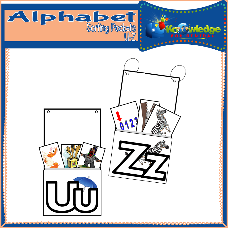 Alphabet Sorting Pockets: U to Z | Made By Teachers