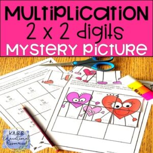 Multiplication 2 by 2 digit Mystery Picture Valentine Theme | Made By ...