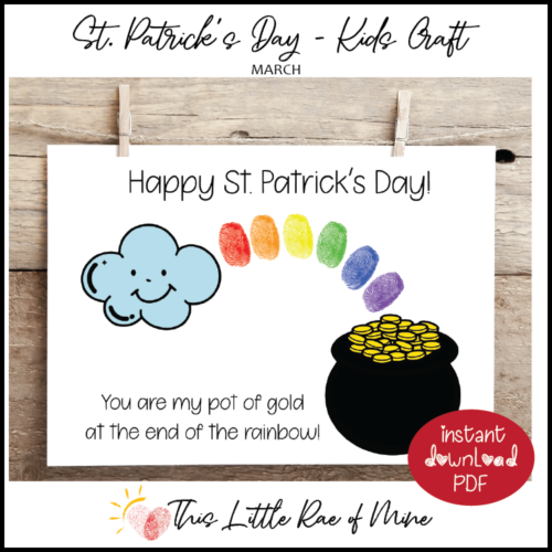 Rainbow - Pot of gold - St Patrick's Day Printable - handprint Art ...