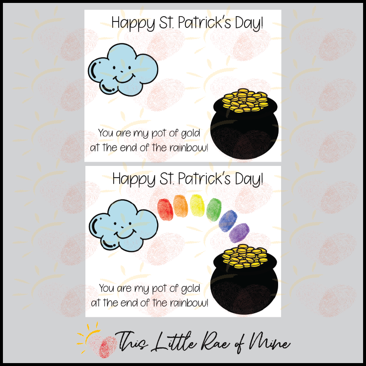 Rainbow - Pot of gold - St Patrick's Day Printable - handprint Art ...