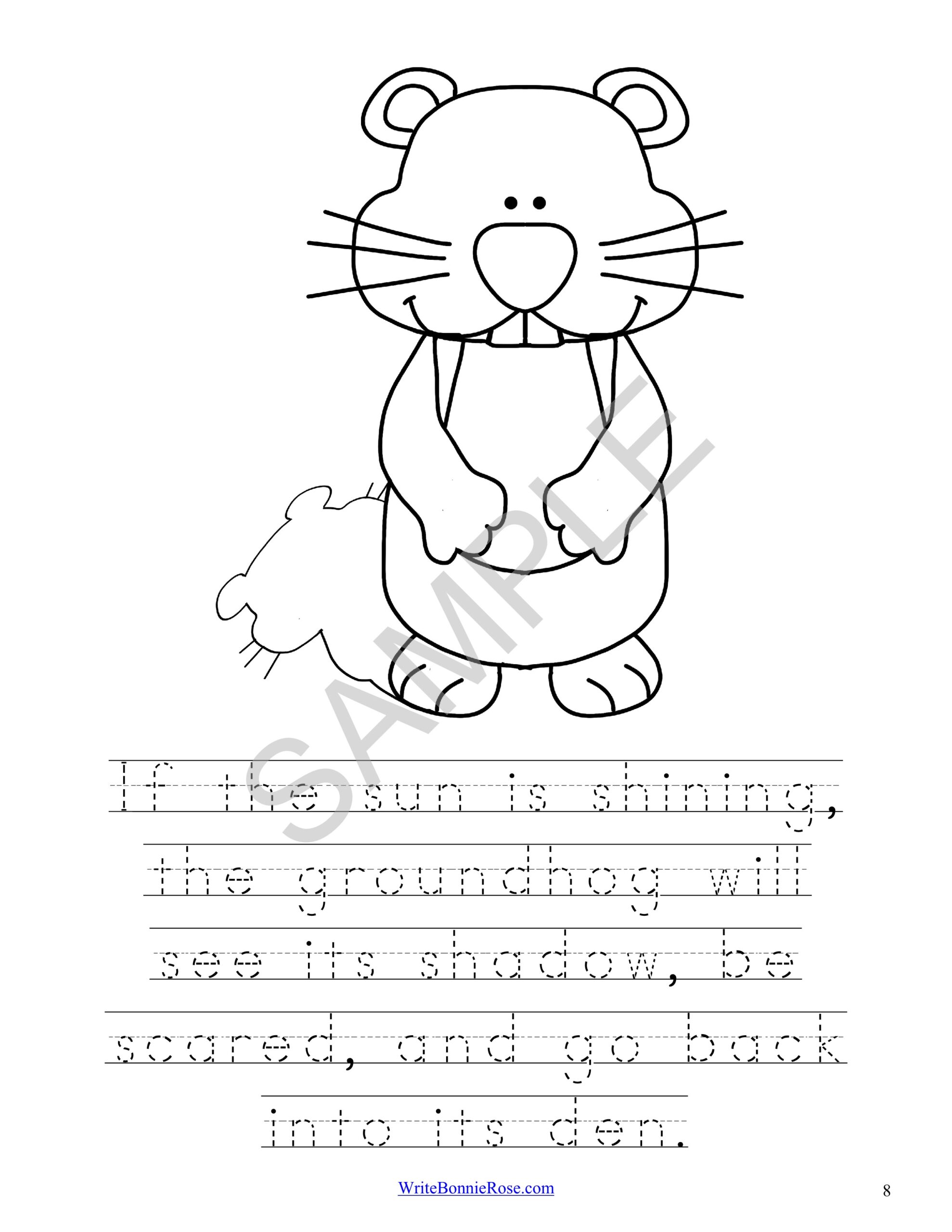 History of Groundhog Day Coloring Book-Level B | Made By Teachers