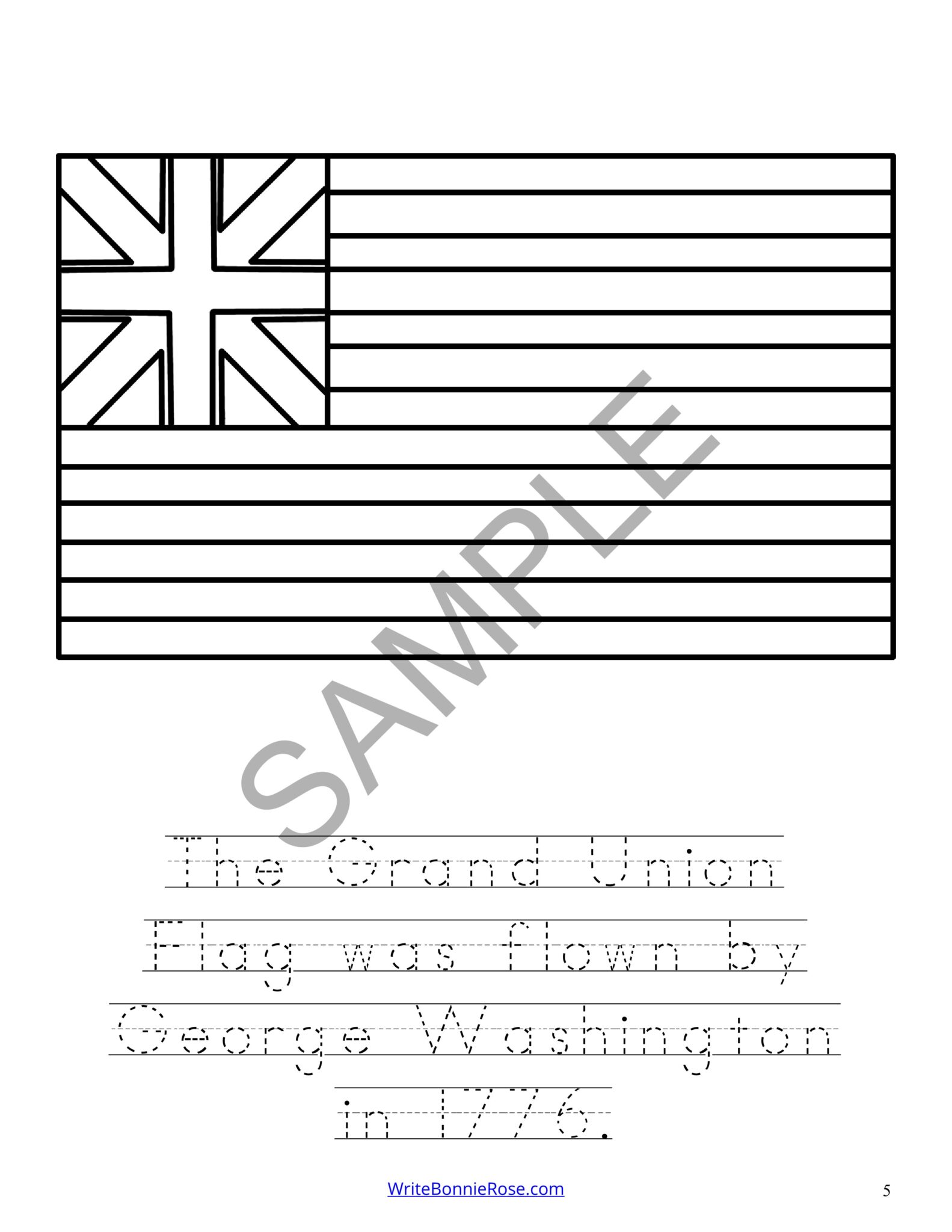 History of Flags in America Coloring Book-Level B | Made By Teachers