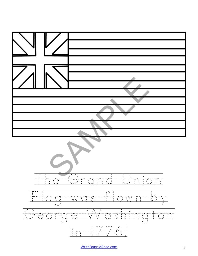 History of Flags in America Coloring Book-Level B | Made By Teachers