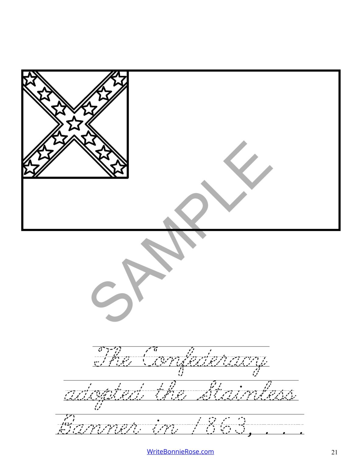 History of Flags in America Coloring Book-Level C | Made By Teachers