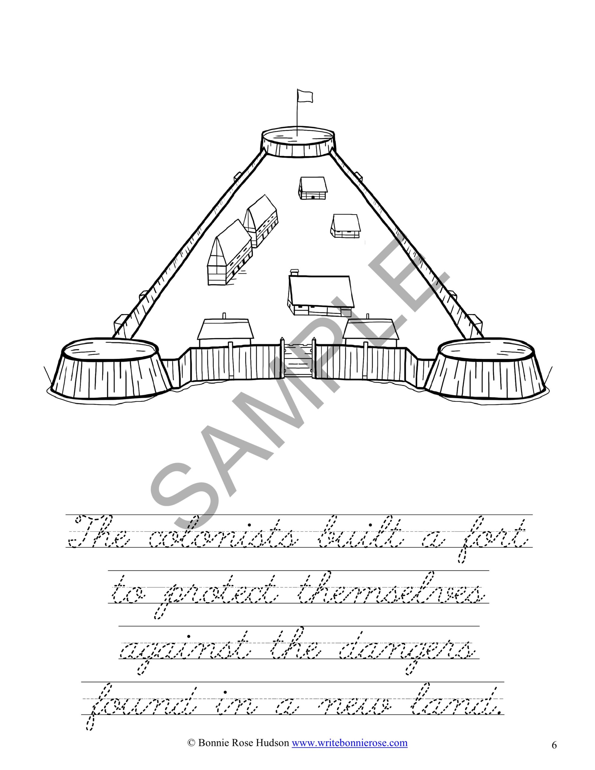 Jamestown Colony Coloring Book-Level C | Made By Teachers