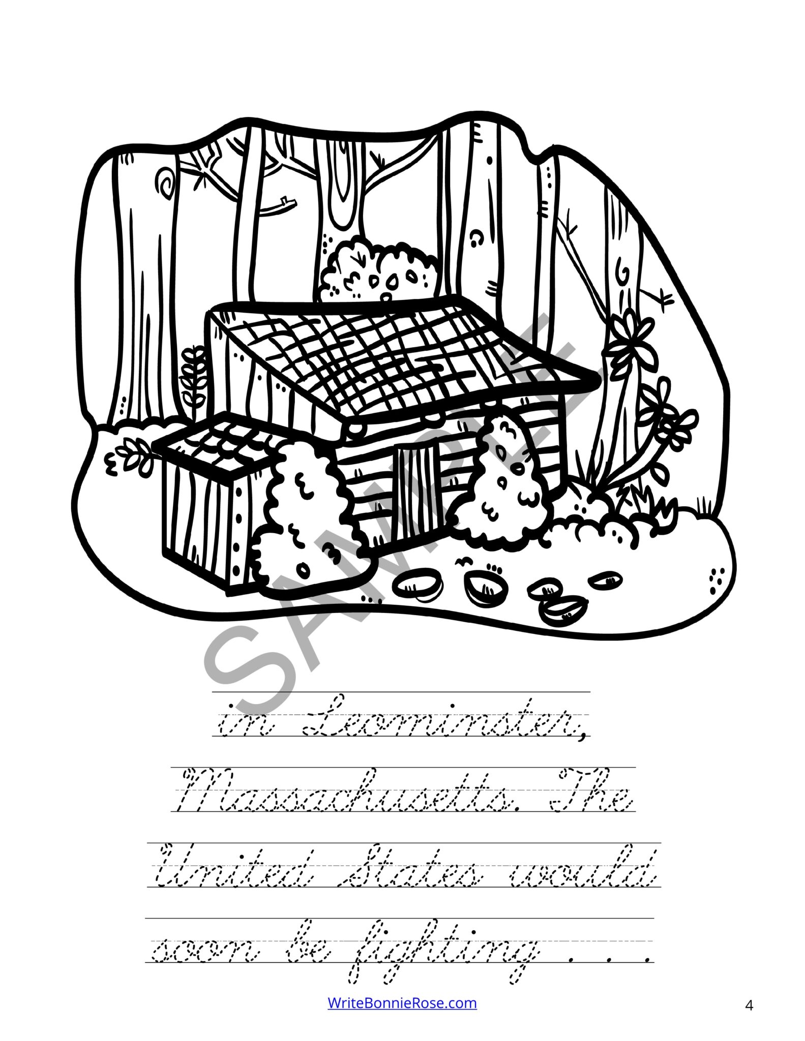 Johnny Appleseed Coloring Book-Level C | Made By Teachers