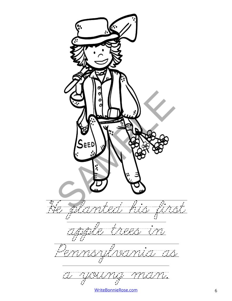 Johnny Appleseed Coloring Book-Level C | Made By Teachers