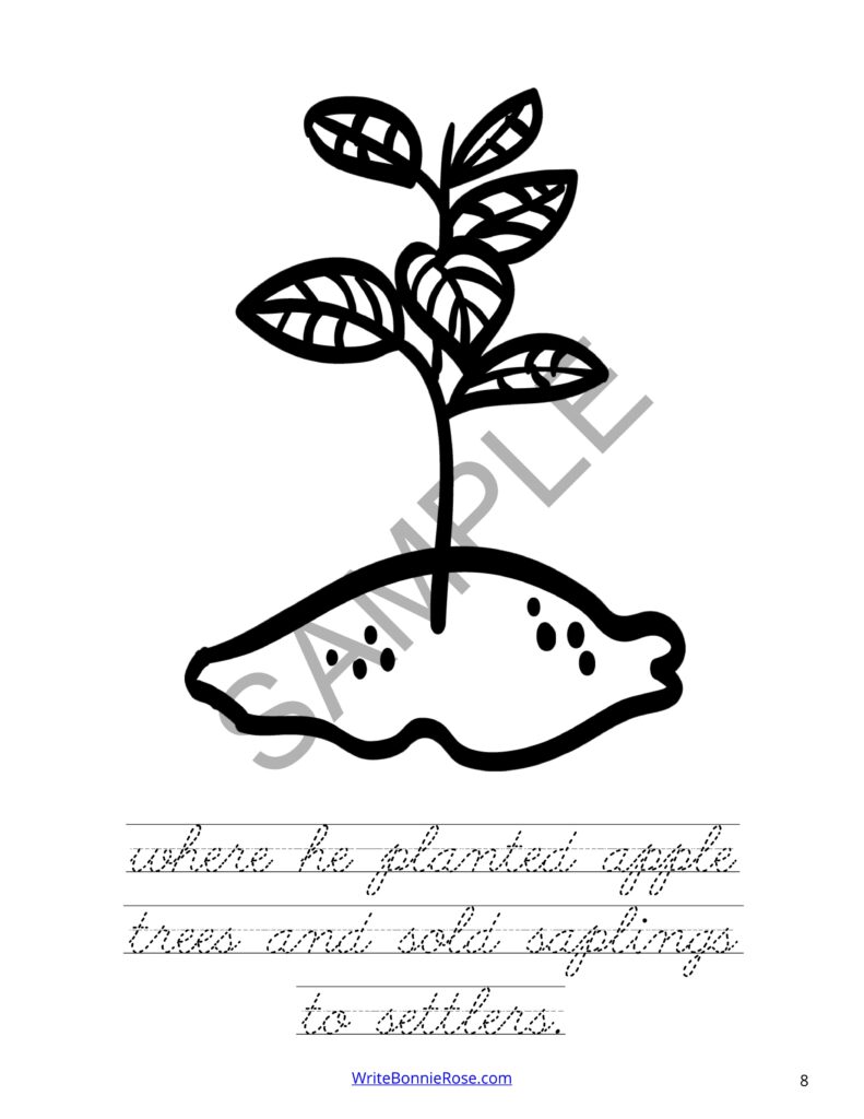 Johnny Appleseed Coloring Book-Level C | Made By Teachers