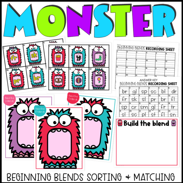Beginning Blends Sorting - Monsters | Made By Teachers