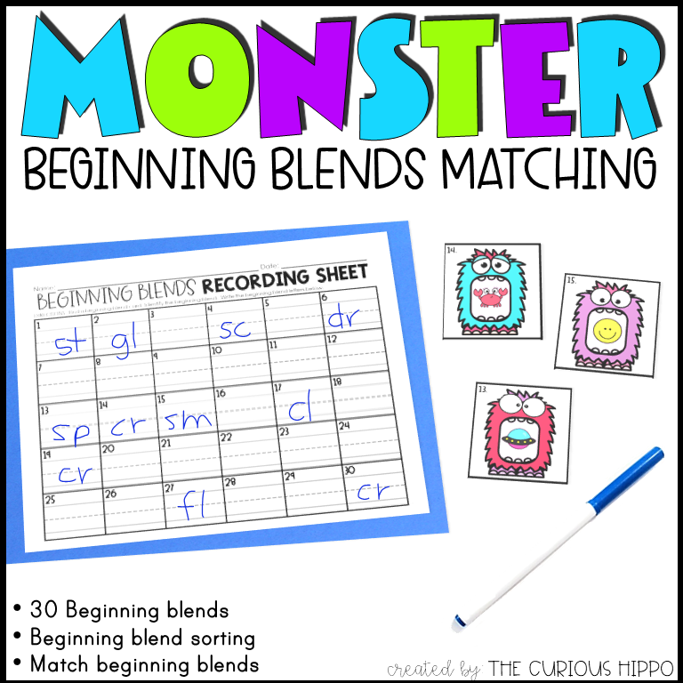 Beginning Blends Sorting - Monsters | Made By Teachers