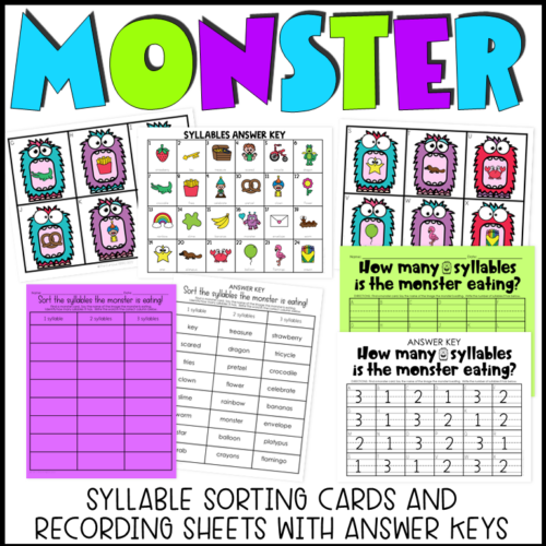 Syllable Sorting Monsters | Made By Teachers