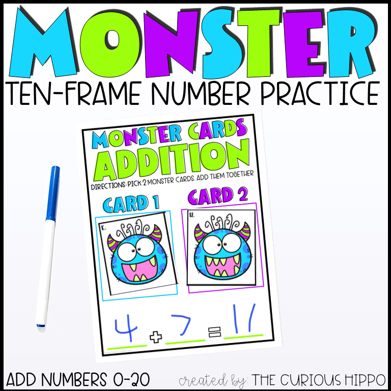 Ten Frames Number Practice - Monsters | Made By Teachers