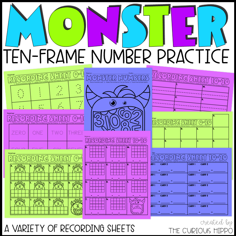 Ten Frames Number Practice - Monsters | Made By Teachers