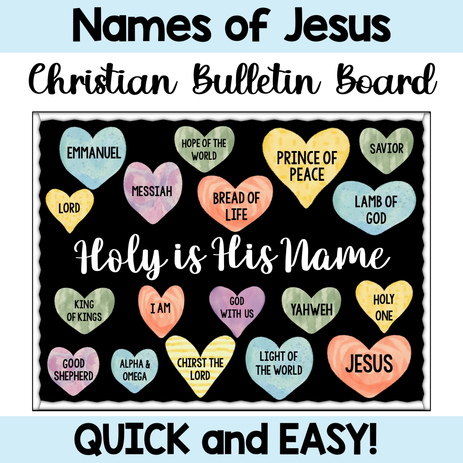 Christian Bulletin Board Names Of Jesus Made By Teachers