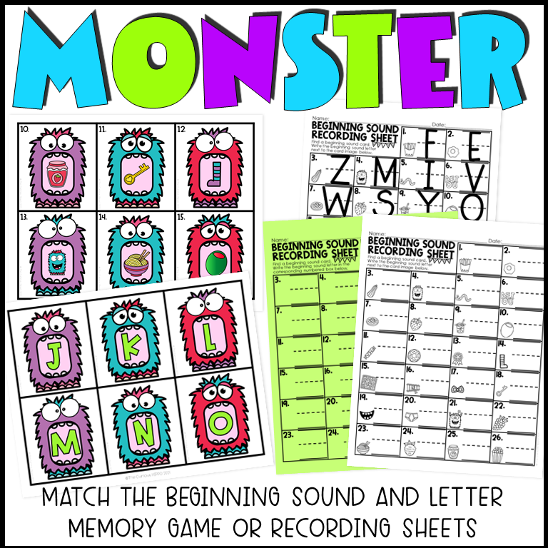 Beginning Sounds Matching - Monsters | Made By Teachers