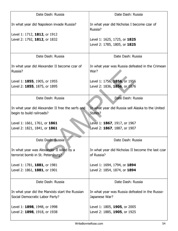 Date Dash: Europe | Made By Teachers