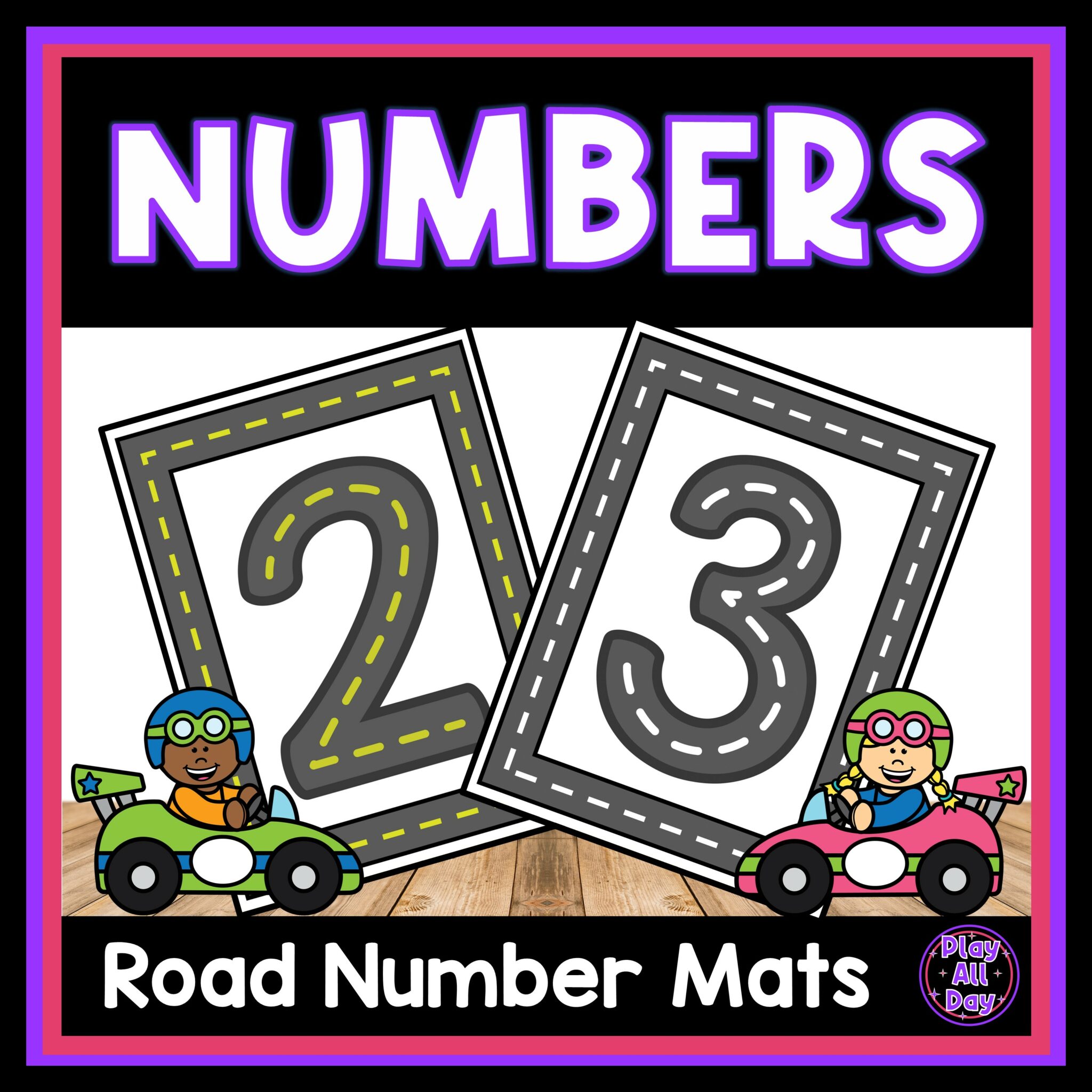 Road Mats BUNDLE | Alphabet Numbers 2D Shape Posters | Made By Teachers