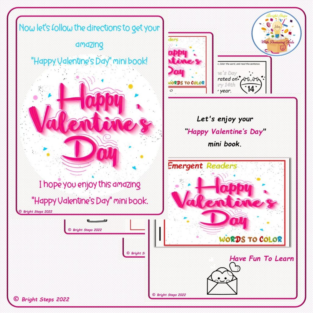 ''Valentine's Day'' Mini-Coloring Book/ Emergent Readers/ February ...