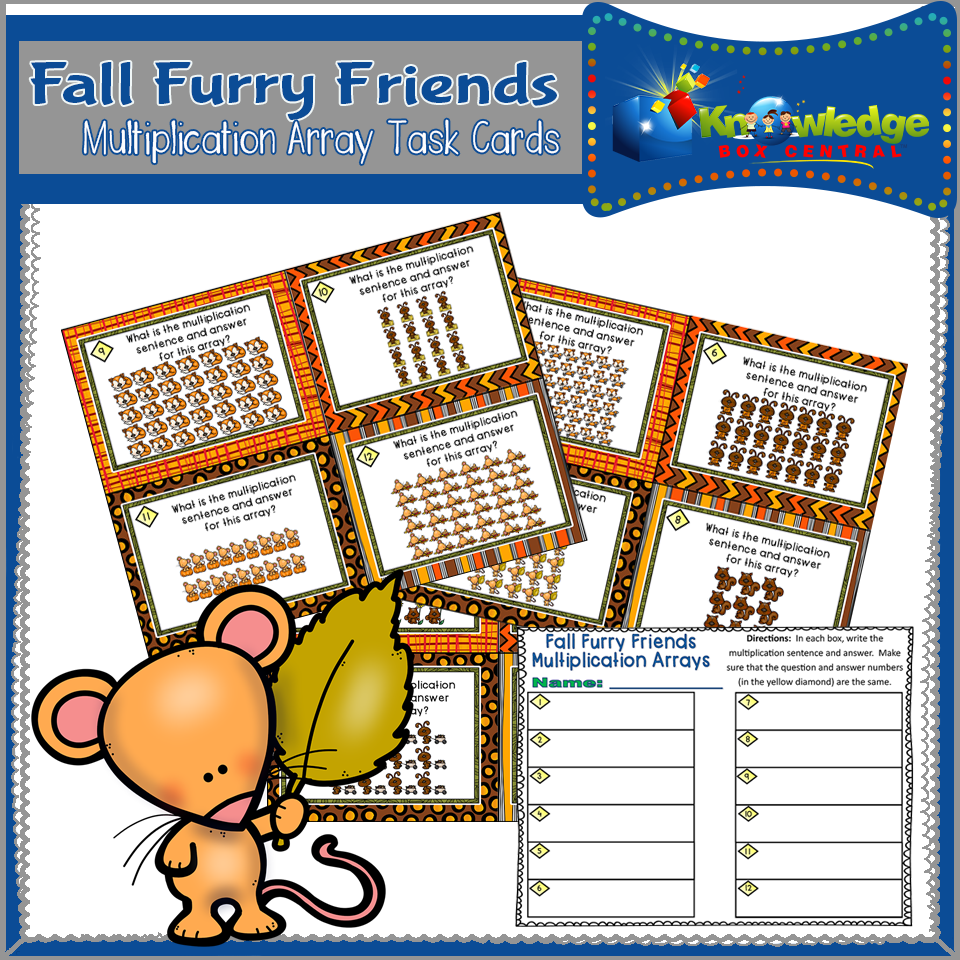 Fall Furry Friends Multiplication Arrays Task Cards With Response Sheet ...