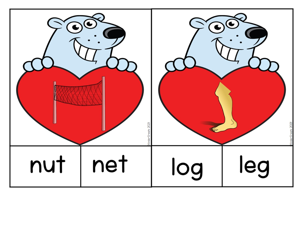 Valentines CVC Words Bundle | Made By Teachers