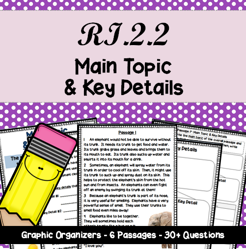 RI.2.2: Main Topic and Key Details | Made By Teachers