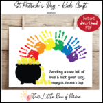 Rainbow - Pot of gold - St Patrick's Day Printable - handprint Art ...